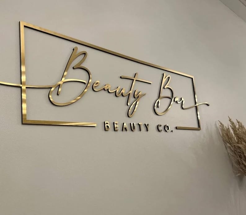 Buy Laser Cut Logo Sign, 3D Acrylic Beauty Salon Sign Business ...