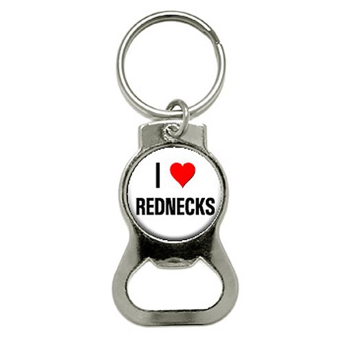 Graphics and More I Love Heart Rednecks Bottle Cap Opener Keychain ...