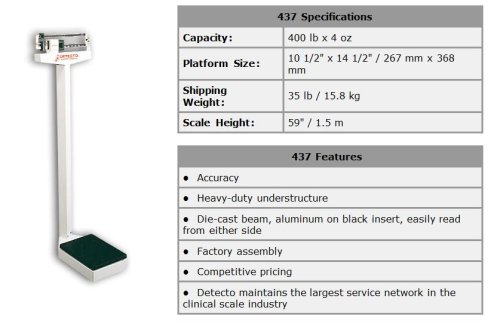 Amazon.com: Detecto Physician Scale, Eye Level without Height Rod ...