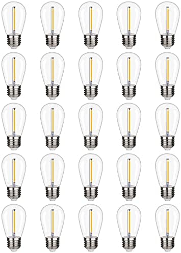 FUTIME 48 Pack S14 LED String Light Bulbs, 1W Shatterproof & Waterproof ...