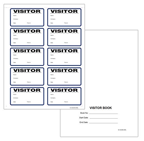Buy Blue Summit Supplies Visitor Badge Log Book with Duplicate Record ...