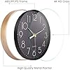 Topkey Black Wall Clock 12" Silent Non Ticking Arabic Numeral Clock ...