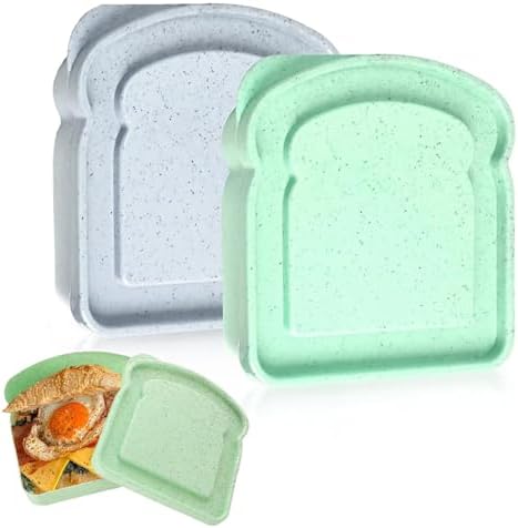 Amazon.com: 4Pcs Sandwich Containers for Lunch Boxes, Reusable Sandwich ...