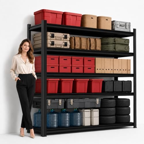 Amazon.com: Notmise Heavy Duty Garage Shelving, 3000LBS Metal Storage ...