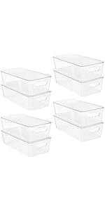 Amazon.com: Vtopmart 8 Pack Clear Stackable Storage Bins with Lids,XLarge Plastic Containers ...