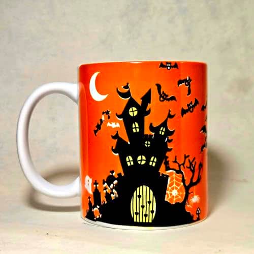 Amazon.com: Coffee Quips Crafted Haunted House Street Halloween ceramic ...