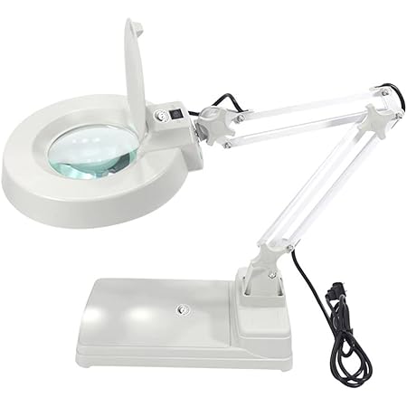 LED Magnifying Desk Lamp 20X Magnifier Light White Glass Super Bright ...