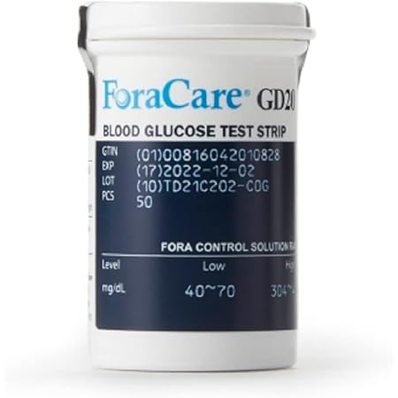 Amazon.com: ForaCare GD20 Blood Glucose Test Strips (50/BX) : Health ...