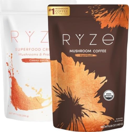 Amazon.com: RYZE SUPERFOODS RYZE n Shine Bundle, USDA Organic Mushroom ...