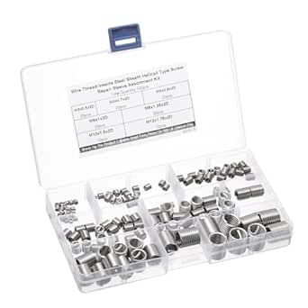 uxcell 120pcs Wire Thread Insert Kit M3 M4 M5 M6 M8 M10 M12 (2D) Metric ...