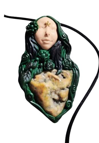 Amazon.com: Goddess Gaia Statue Necklace Mother Earth Figurine Healing ...