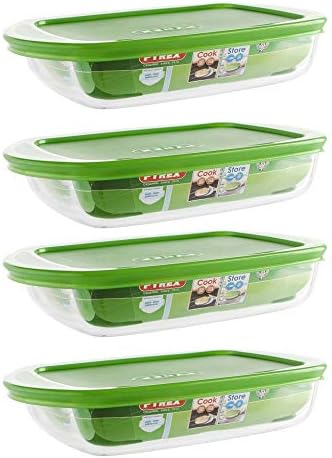 Pyrex Microwave Safe Classic Rectangular Glass Dish Vented Lid 0.35 ...