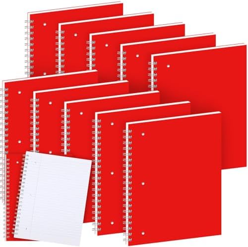 Amazon.com : Glenmal 10 Pack Spiral Notebooks Bulk 1 Subject College ...