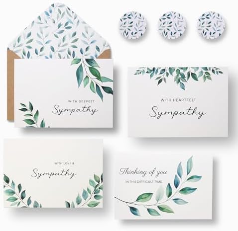 Amazon.com : AUDREE 20 Pcs Sympathy Cards with Envelopes (4"x6") - Bulk ...