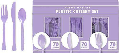 Amazon.com: Purple Spoon and Fork Set (24 Each) - Purple Tableware for ...