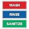 Amazon.com: All Quality Standard WASH RINSE SANITIZE Sign Set of 3 Bay ...