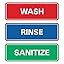 Amazon.com : All Quality Standard WASH RINSE SANITIZE Sign (3-Pack) - 3 ...