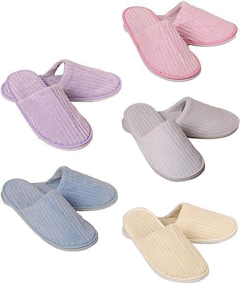 5 Pairs Disposable Slippers for Home Family Spa Guests Hotels Office ...