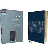 NIV, Thinline Bible, Compact, Leathersoft, Blue Floral, Red Letter ...