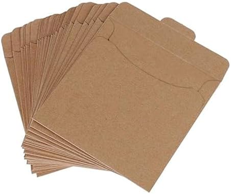 Amazon.com: 50 Pack CD Sleeves Kraft Paper DVD Envelopes, Black Blank ...