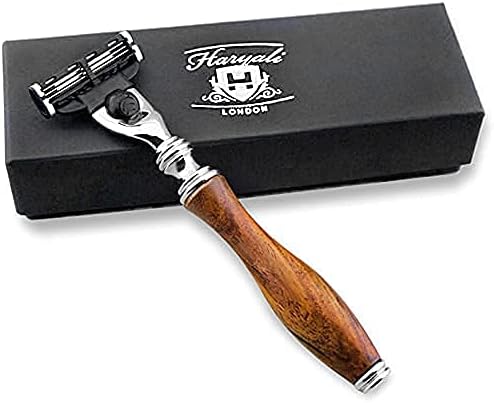Haryali London Men's Razor, Pure Roose Wood Handle Perfect Shaving ...