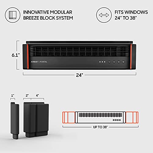 Sharper Image PORTAL Window Fan with 3 Speeds, Reversible Exhaust Mode ...