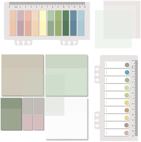 PARTSPOWER Transparent Pastel Sticky Notes, Clear Sticky Tabs ...