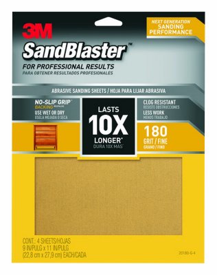 3M Company 20180-G-4 4PK 9x11 180G Sandpaper : Amazon.in: Home Improvement