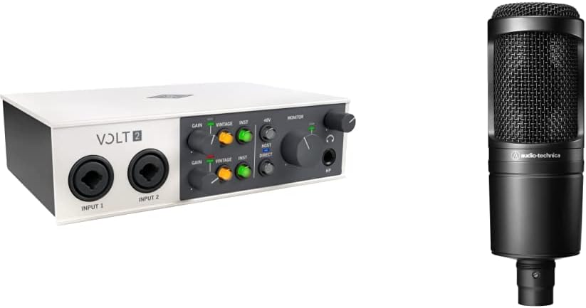 Amazon.com: UA Volt 2 USB Audio Interface and Audio-Technica AT2020 ...