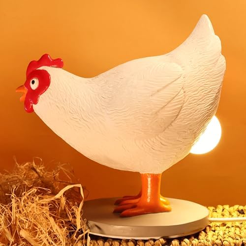 Chicken Egg Lamp, Hen Laying Egg Lamp with Color Gift Box,Lifelike LED ...
