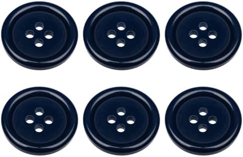 Pack of 6 Grey Sew on 20mm Round Buttons Flat 4 Holes 32L 32 Ligne ...