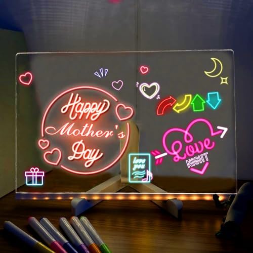 HIDLY 2024 LED Note Board with Colors, Light up Dry Erase Board with ...