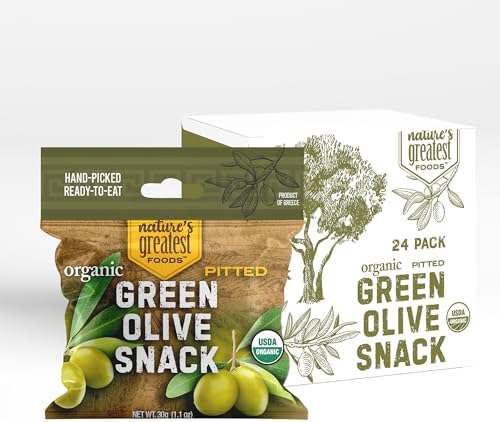 Amazon.com : Organic Green Pitted Olive Snack by Nature’s Greatest ...
