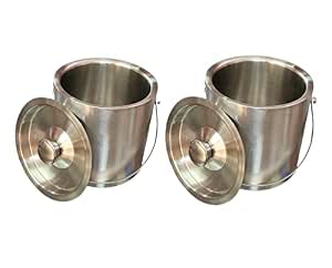 Buy Stainless Steel Double Insulated ice Buckets 1LTR in Pack of 2 in ...
