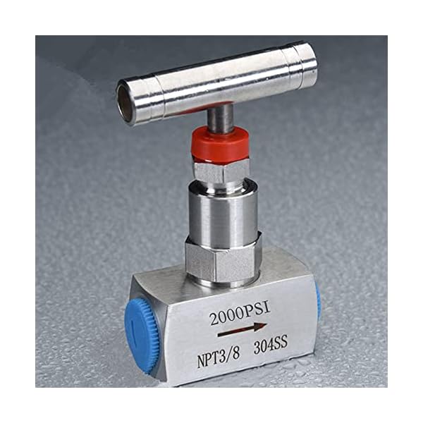 YACO VALVE Stainless steel Needle valve 3/8'' NPT High pressure 2000 PSI, Pressure regulating ...