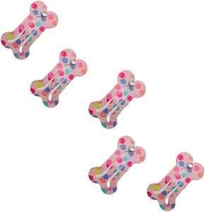 Amazon.com : 5PCS Dog Hairpin Colorful Printed Bone Shaped Hairpin ...