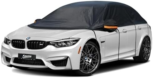 Kayme Half Car Cover Waterproof, Car Top Cover Anti UV Windproof, Side ...