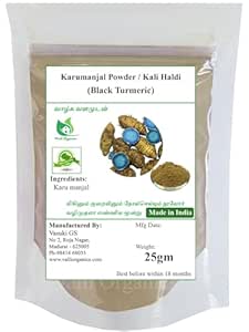 Valli Organics Karumanjal Powder | Black Turmeric | Kali Haldi 25gm ...