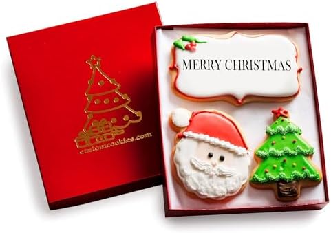 Amazon.com: Christmas Cookie Assortment Santa Tree Merry Christmas- 6 ...