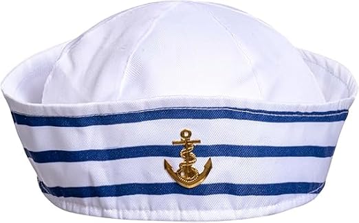 Amazon.com: ALVOGIMOR Sailor Captain Navy Hat for Women,White Sailor ...
