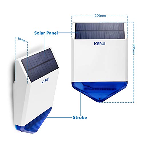 KERUI 433MHz Wireless Waterproof Solar Powered External Outdoor Strobe ...