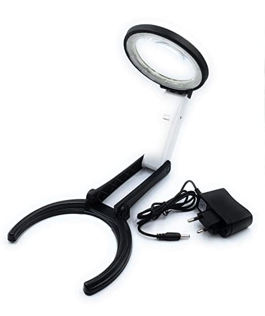 Hands Free Magnifying Glasses 5X LED Illuminated Magnifier Lamp Loupe ...