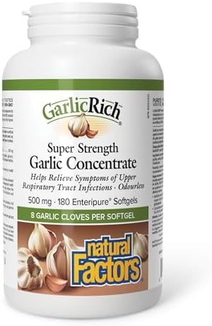 Natural Factors GarlicRich Super Strength Garlic Concentrate 500 mg, 10 ...