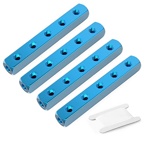 Snapklik.com : 2PCS Aluminum 5 Way 8 Port Pneumatic Manifold Air ...