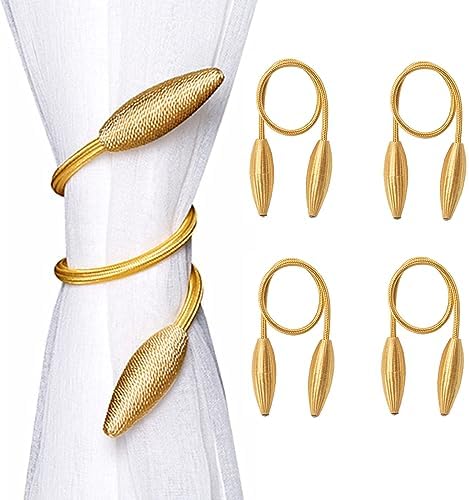 Amazon.com: SWTOOL 4-Pack Gold Curtain Holdbacks Decorative Window ...