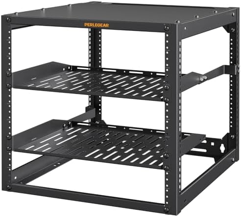 Amazon.com: Perlegear 10U Open Frame Network Rack, Server Rack Wall ...