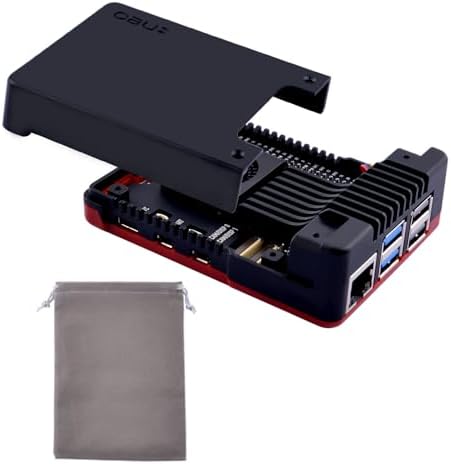 Argon NEO 5 BRED Case for Raspberry Pi 5 with Integrated Fan, Raspberry Pi 5 Aluminium Case ...