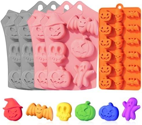 Amazon.com: Halloween Silicone Molds Set 19 Shapes Large Baking Molds ...