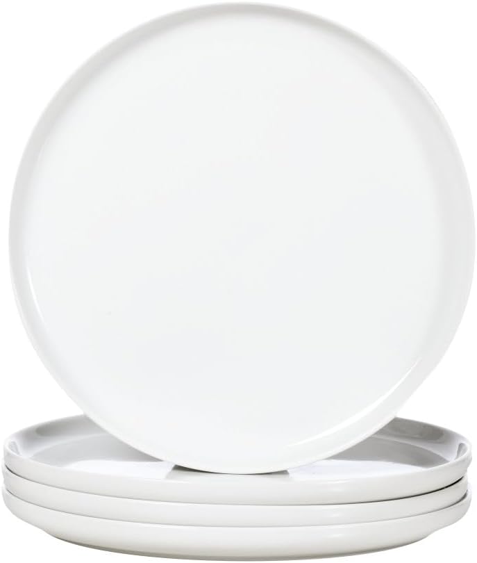 WishDeco Ceramic Dinner Plates Set of 4, Large Serving Plates 27cm / 10 ...