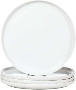 WishDeco Ceramic Dinner Plates Set of 4, Large Serving Plates 27cm / 10 ...